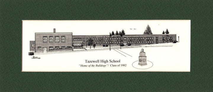 Class Reunion School prints - My School - set of (25) matted pen & ink ...