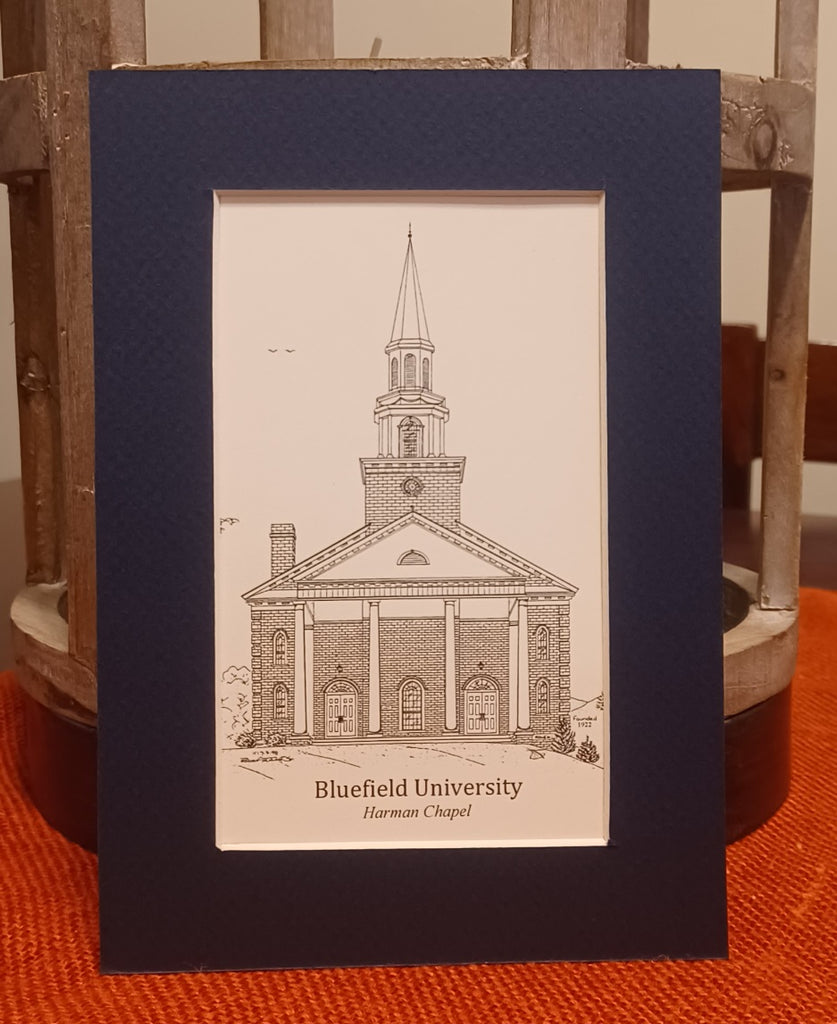 Bluefield University - Pen and Ink print - Choose from (3) Sizes with ...