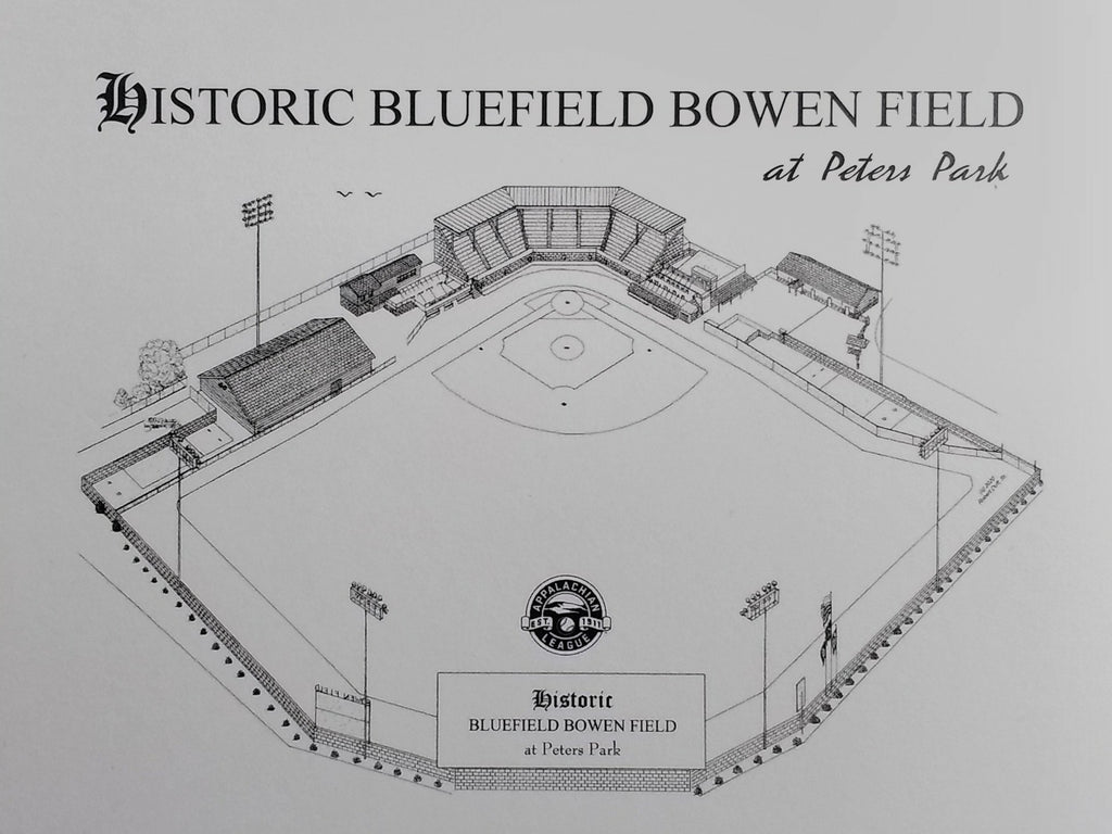 Historic Bluefield Bowen Field at Peters Park - Pen and ink (print onl ...